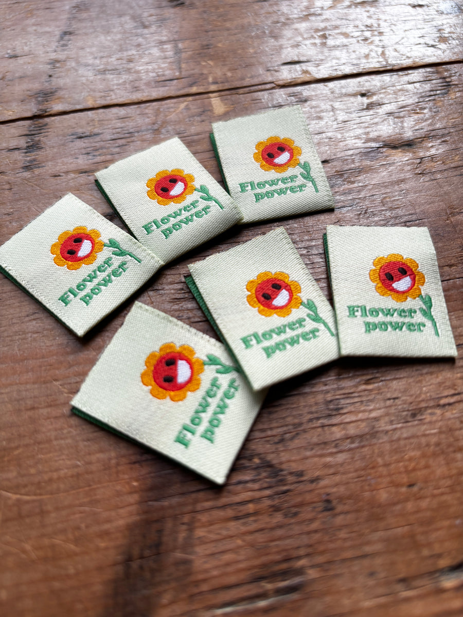 Flower Power Labels Pack by Bornella Fabrics