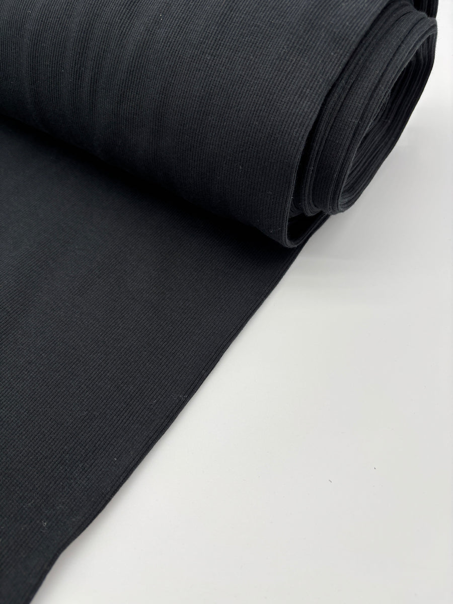 Knit Tubular Ribbing 2x2 - Black – Bornella Fabrics